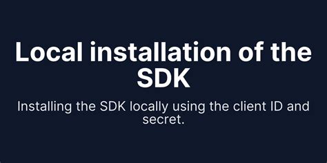 Local Installation Of The Sdk Unitelabs Docs