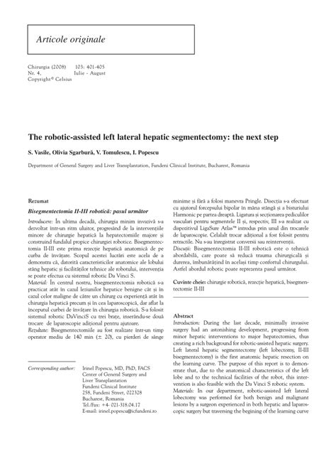 Pdf Laparoscopic Left Lateral Segmentectomy Of The Liver Indications Technique Results Pdf Laparoscopic Left Lateral Segmentectomy Of The Liver Indications Technique Results
