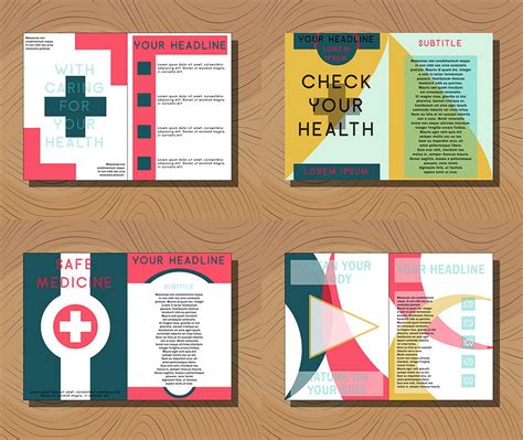 의료 안내 책자 표지 템플릿 플라이어 벡터의 집합 Eps Ai Uidownload