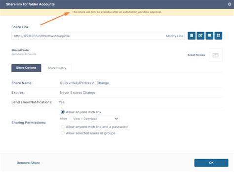 Shares That Require Approval FileCloud Docs Server