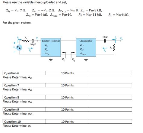 Solved VariablesPlease Use The Variable Sheet Uploaded And Chegg