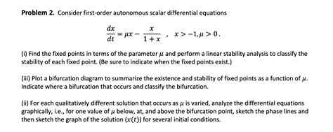 Solved Problem 2 Consider First Order Autonomous Scalar