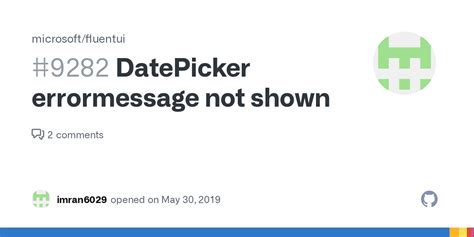 Datepicker Errormessage Not Shown Issue Microsoft Fluentui Github
