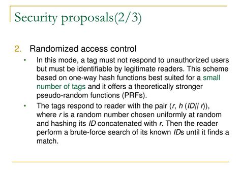 Ppt Security And Privacy Aspects Of Low Cost Radio Frequency Identification Systems Powerpoint