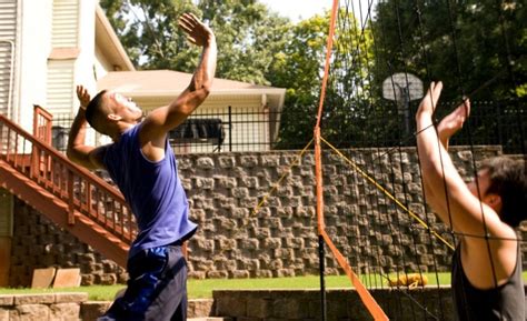 Free Picture Two Young Men Volleyball Court
