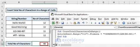 Excel VBA Count Characters In Cell 5 Methods ExcelDemy