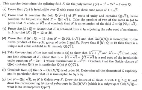 solved this exercise determines the splitting field k for