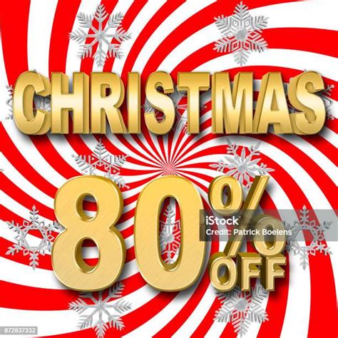 스톡 일러스트황금 크리스마스 빨간색과 흰색 배경 3d 그림에서 황금 80 0명에 대한 스톡 사진 및 기타 이미지 0명 3차원 형태 Publicity Event