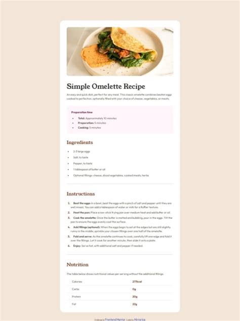 Frontend Mentor Recipe Page Using Htmlcss Coding Challenge Solution