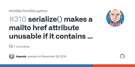 serialize makes a mailto href attribute unusable if it contains a query with ampersands