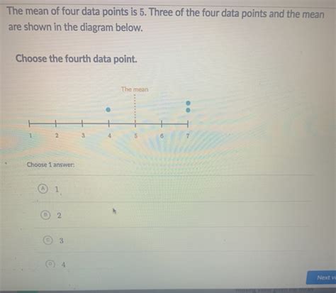 Solved The Mean Of Four Data Points Is 5 Three Of The Four