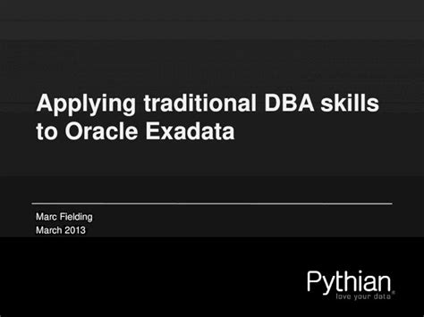 Pdf Applying Traditional Dba Skills To Oracle Exadata Applying