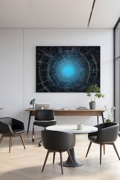 Blurred Modern Office Interior Generative Ai Background Premium Ai Generated Image