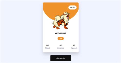 Pokemon Card Generator Using Css And Javascript