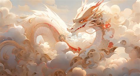 穿梭在云间的金色祥瑞卡通龙插画图片下载 正版图片402542207 摄图网