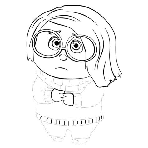 Раскраска Эмоция Печаль по точкам распечатать раскраски для детей