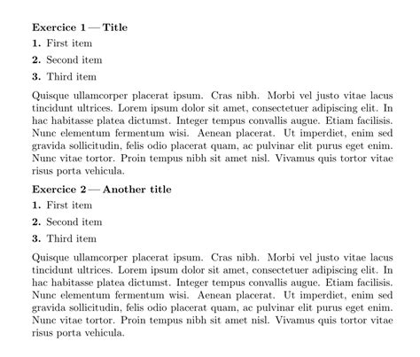lists theorem environment interaction with enumerate itemize tex