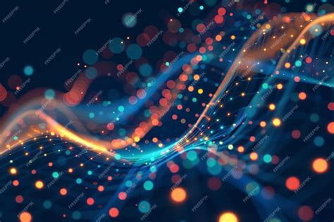 Futuristic Data Stream Digital Flow Dynamic Pattern With Power Rays And Light Data Transferring