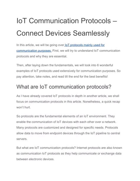 PPT IoT Communication Protocols Connect Devices Seamlessly PowerPoint Presentation ID 12436361