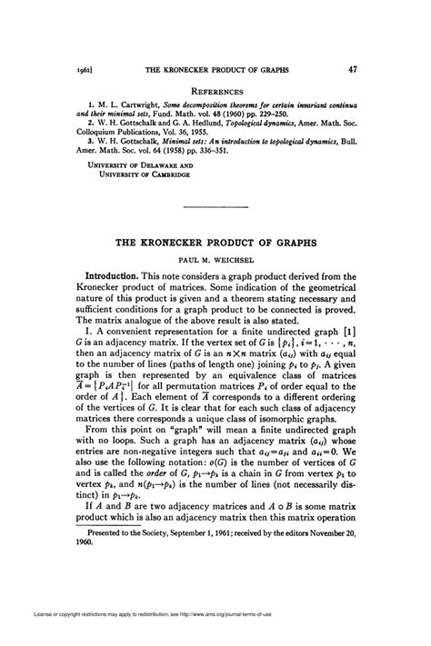 Pdf The Kronecker Product Of Graphs