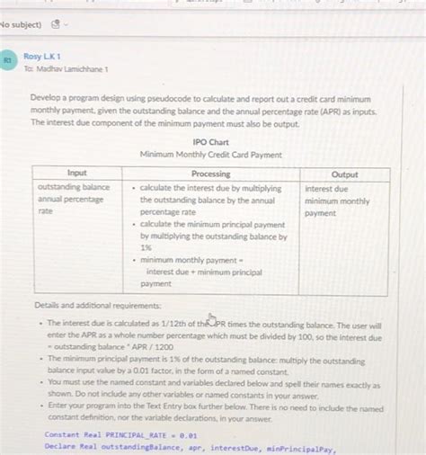 Solved Develop A Program Design Using Pseudocode To