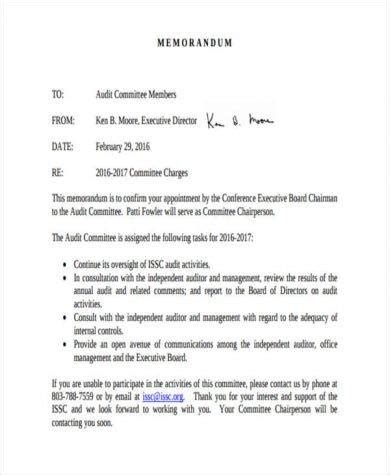 Audit Memo Examples Samples