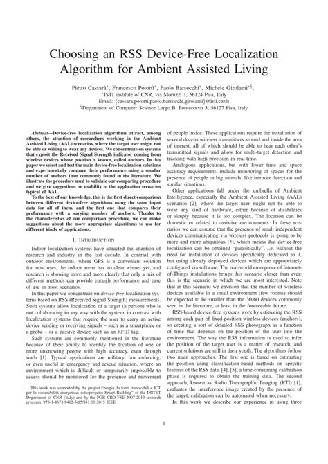 pdf choosing an rss device free localization algorithm for ambient