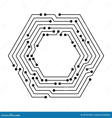 Circuit Board Circle Frame Abstract Digital Round Frame Hardware Board And Electronic