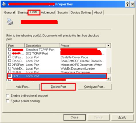 Deleting Printer Port Sctechy