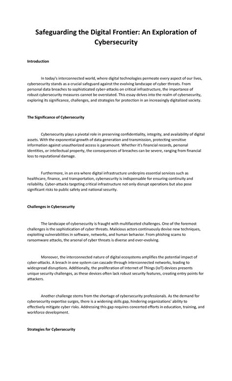 Safeguarding The Digital Frontier From Personal Data Breaches To Sophisticated Cyber Attacks