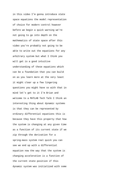 [english Auto Generated ] Introduction To State Space Equations State Space Part 1 [downsub