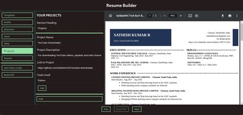 Github Sathishr424resumebuilder A Website For Automatically Generate A Resume From Various