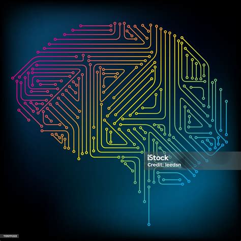 벡터 브레인 개념입니다 신경망 인공 지능 기술 웹 배경입니다 인간의 뇌 벡터 개념 인공 신경망에 대한 스톡 벡터 아트 및 기타