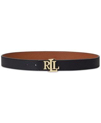 Lauren Ralph Lauren Womens Logo Reversible Pebbled Leather Belt Macys