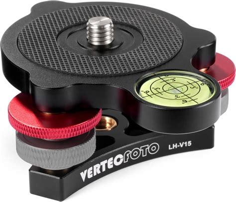 Vertecfoto 【upgraded】 Tripod Leveling Base Bigger Bubble Level W Crosshair Fine