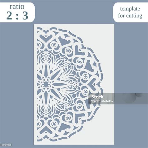 레이저 컷 웨딩 카드 템플릿 종이 비쳐 인사말 카드 절단 레이스 초대 Lasercut 금속 패널 나무 조각 벡터 일러스트 레이 션에 대 한 서식 파일 0명에 대한 스톡 벡터