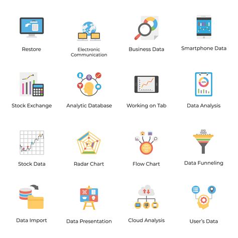 Business And Data Analytics Flat Icons Pack 16430142 Vector Art At Vecteezy