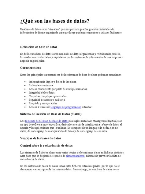 Base De Datos 2 Pdf Sql Bases De Datos