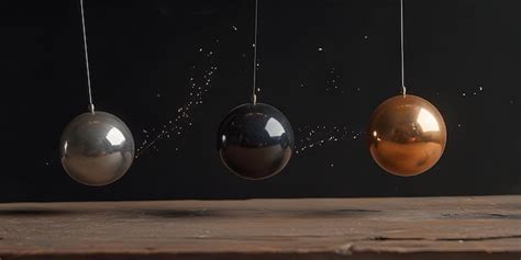 Physics Experiment With Pendulums In Motion Premium Ai Generated Image