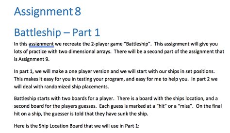 solved assignment 8 battleship part 1 in this assignment