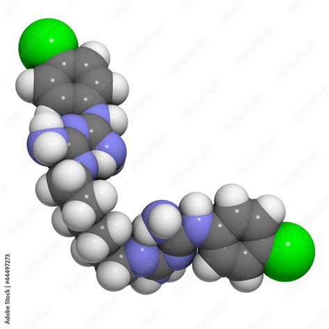 Chlorhexidine Antiseptic Molecule Chemical Structure Stock