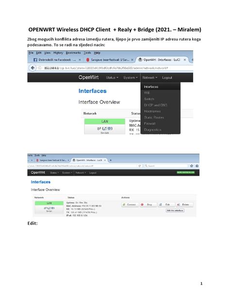 Openwrt Wireless Dhcp Client Relayd Bridge Wwan Lan Pdf