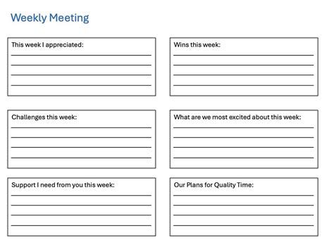 Weekly Check In Template For Couples Relationship Check In Printable Weekly Marriage Check In