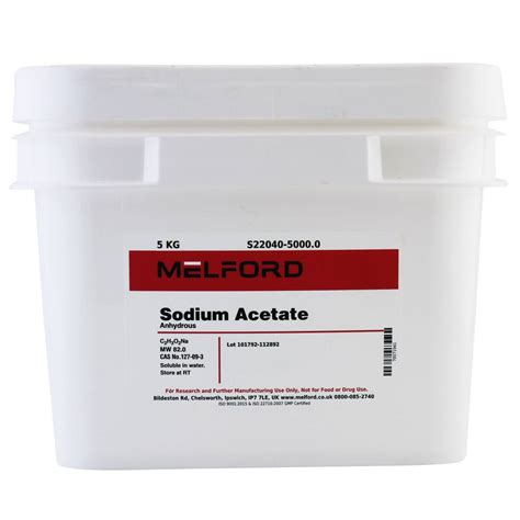S22040 5000 0 Sodium Acetate Anhydrous 5 Kilograms