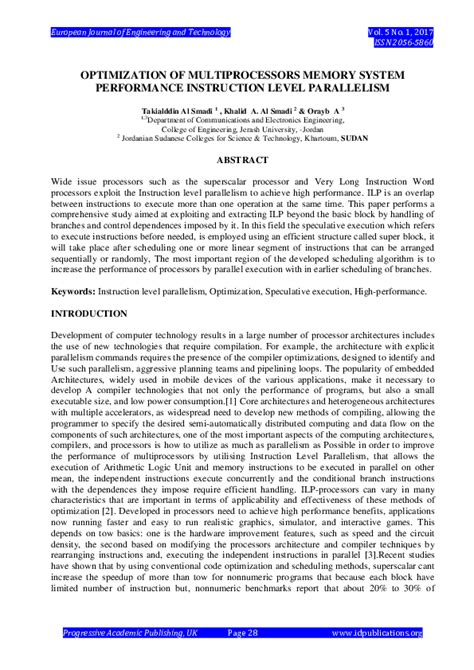 Pdf Optimization Of Multiprocessors Memory System Performance Instruction Level Parallelism
