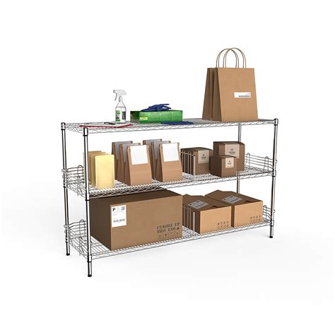 Biosp 3 Tier Adjustable Steel Wire Rack Shelving Unit 35