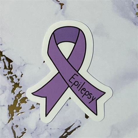 Epilepsy Awareness Ribbon Sticker Purple Ribbon Chronic Illness