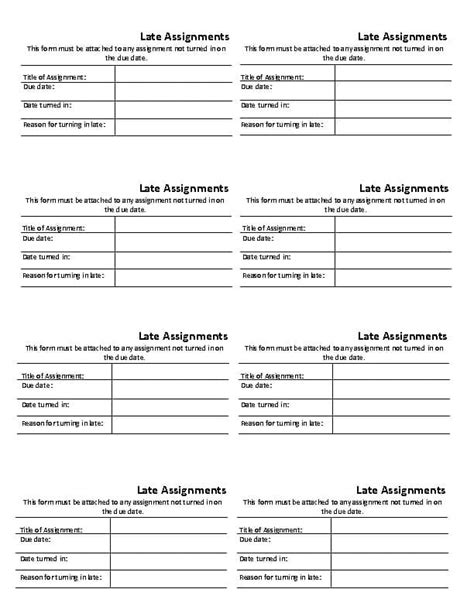 Late Assignment Form By Deedumtweedle Tpt