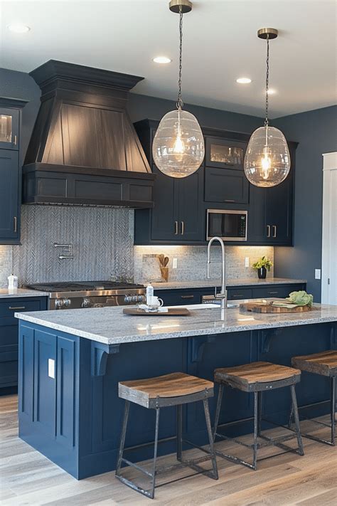 29 Navy Blue Kitchen Cabinets That Inspire Joyful Living My Elegant Home