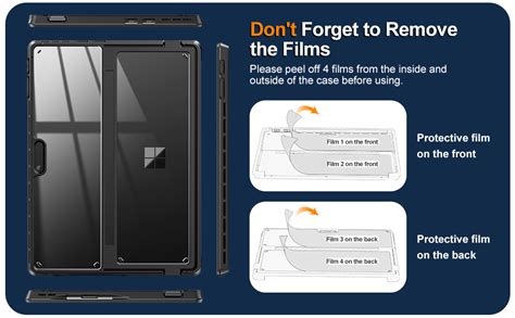 Infiland Surface Pro 11 10 9 Case Crystal Clear Multi Angle Shockproof For